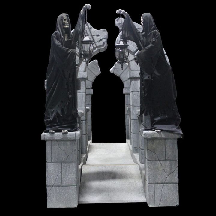 ARCH106CS- Arched Footbridge Reaper Holding Lantern - Static ⋆ Scare ...