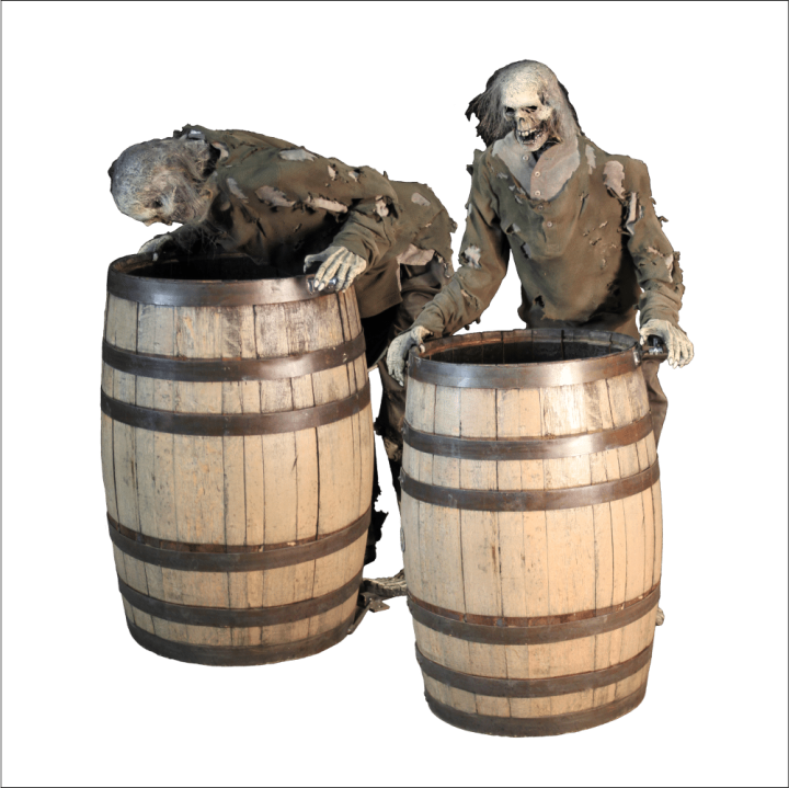 ZMB806- Zombie Puking in Barrel ⋆ Scare Factory