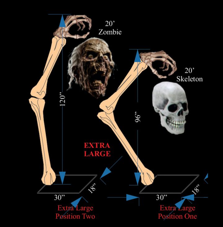20' Skeleton Arm Lantern Holder - 2 Sizes