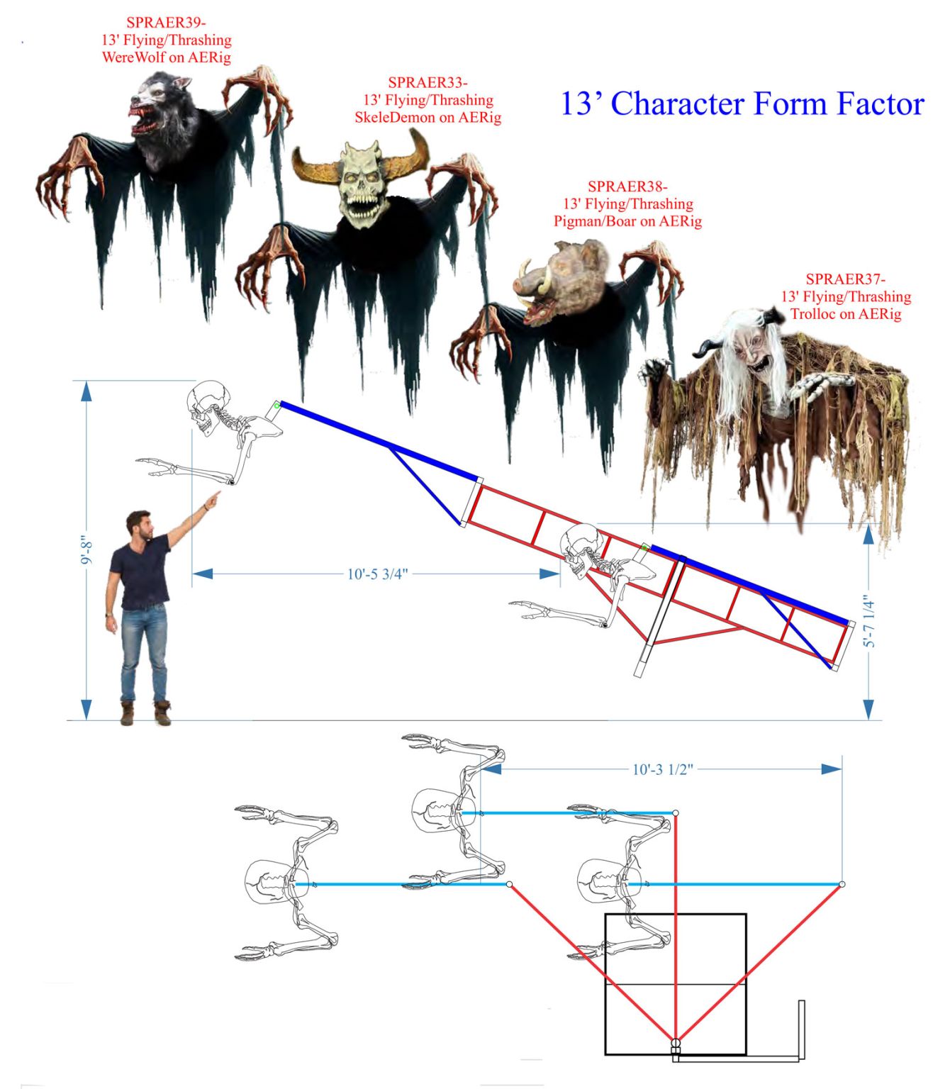13' Flying/Thrashing Character on a AERig ⋆ Scare Factory